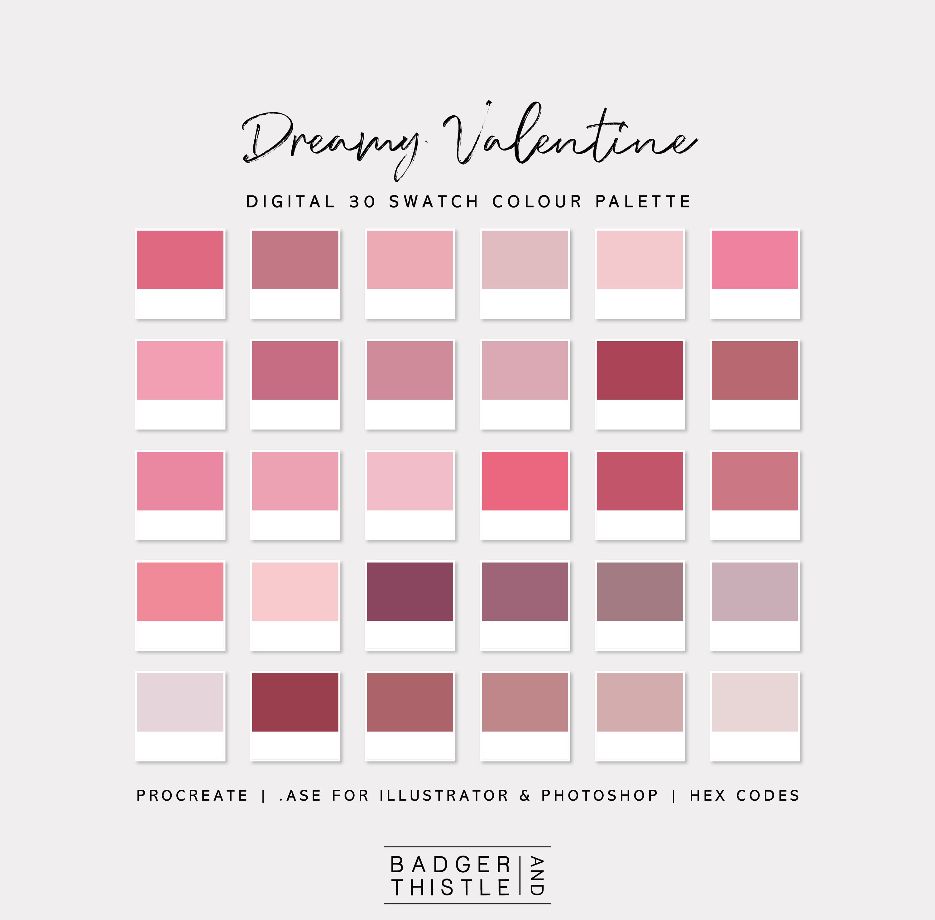 Dreamy Valentine | Digital Colour Palette Swatches Download | Procreate ...