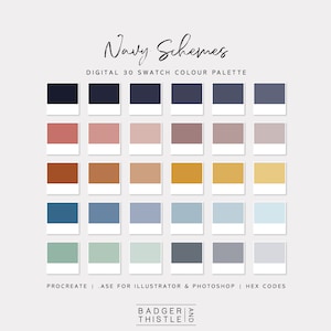 Navy Schemes | Digital Colour Palette Swatches Download | Procreate ...