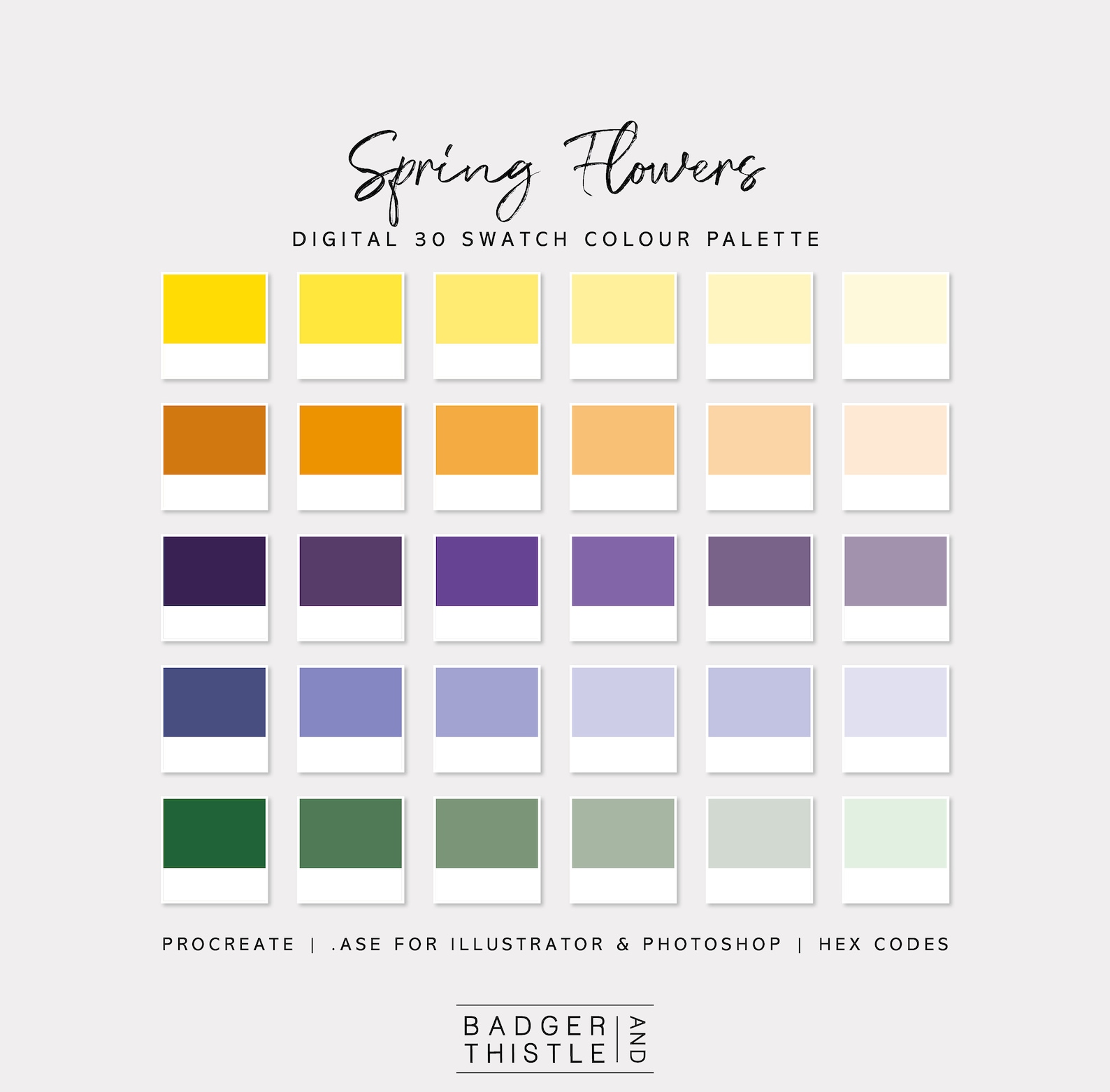 Vol.1 Spring Flowers Bundle | Digital Colour Palette Swatches Download ...