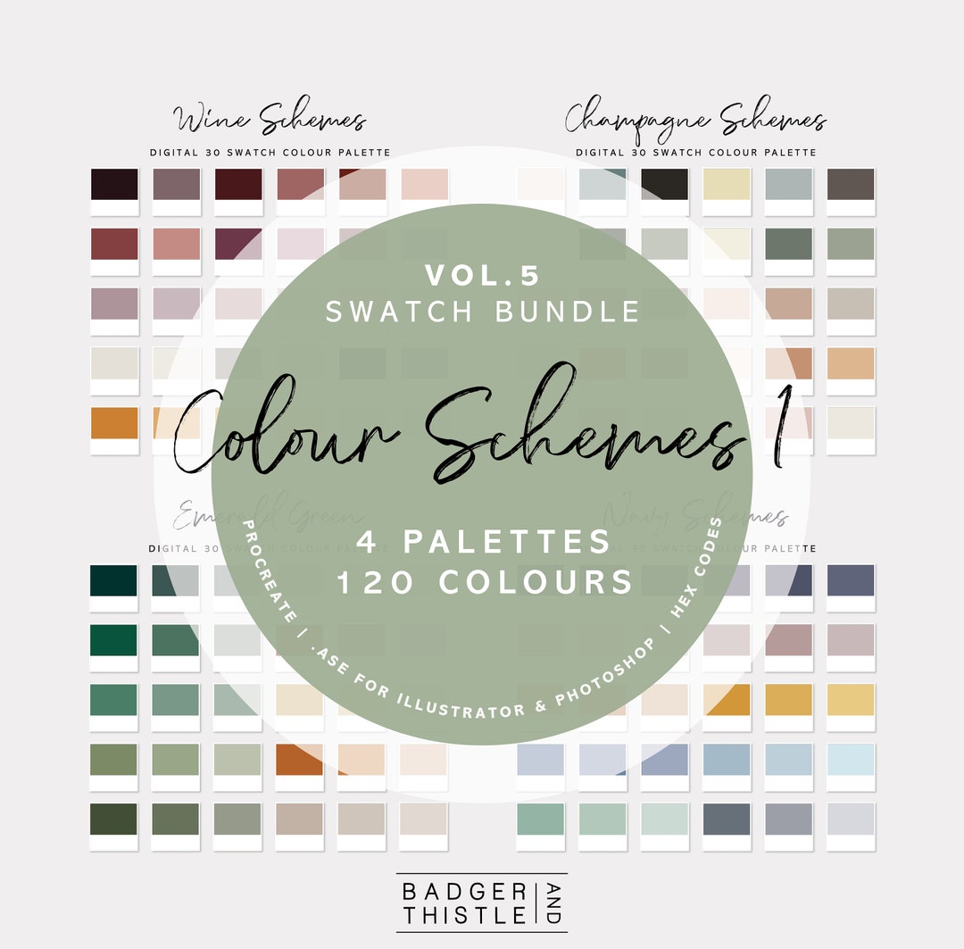 Vol.5 Colour Schemes 1 | Digital Colour Palette Swatches Download ...