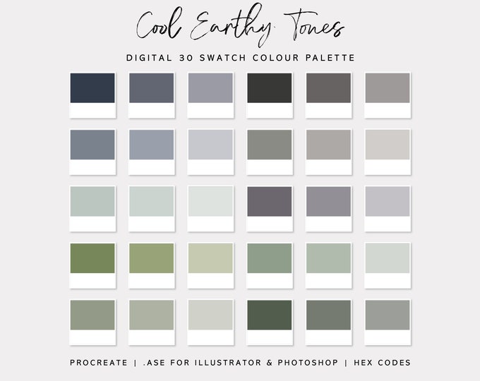 Cottagecore Color Palette With Hex Codes & Rgb Codes, Nature Procreate ...