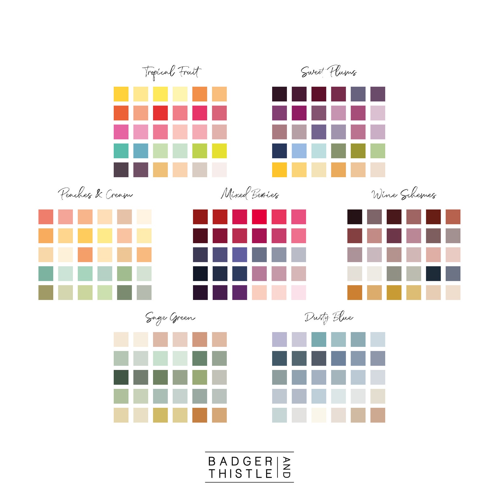 840 Colours MEGA Bundle 1 | Vol.1-7 | 28 Palette Swatches | Procreate ...