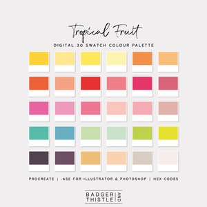 Tropical Fruit | Digital Colour Palette Swatches Download | Procreate ...