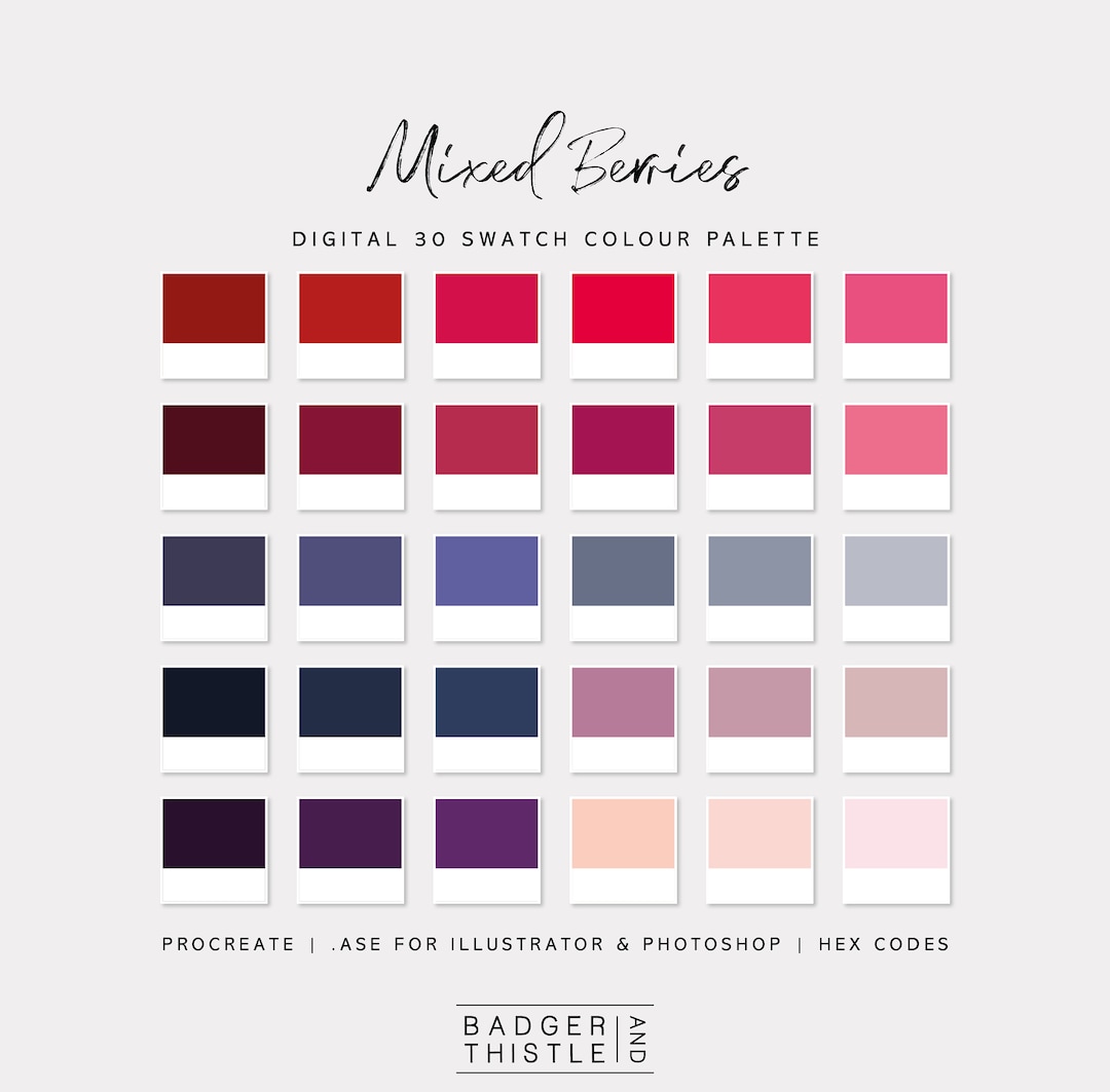 Mixed Berries | Digital Colour Palette Swatches Download | Procreate ...