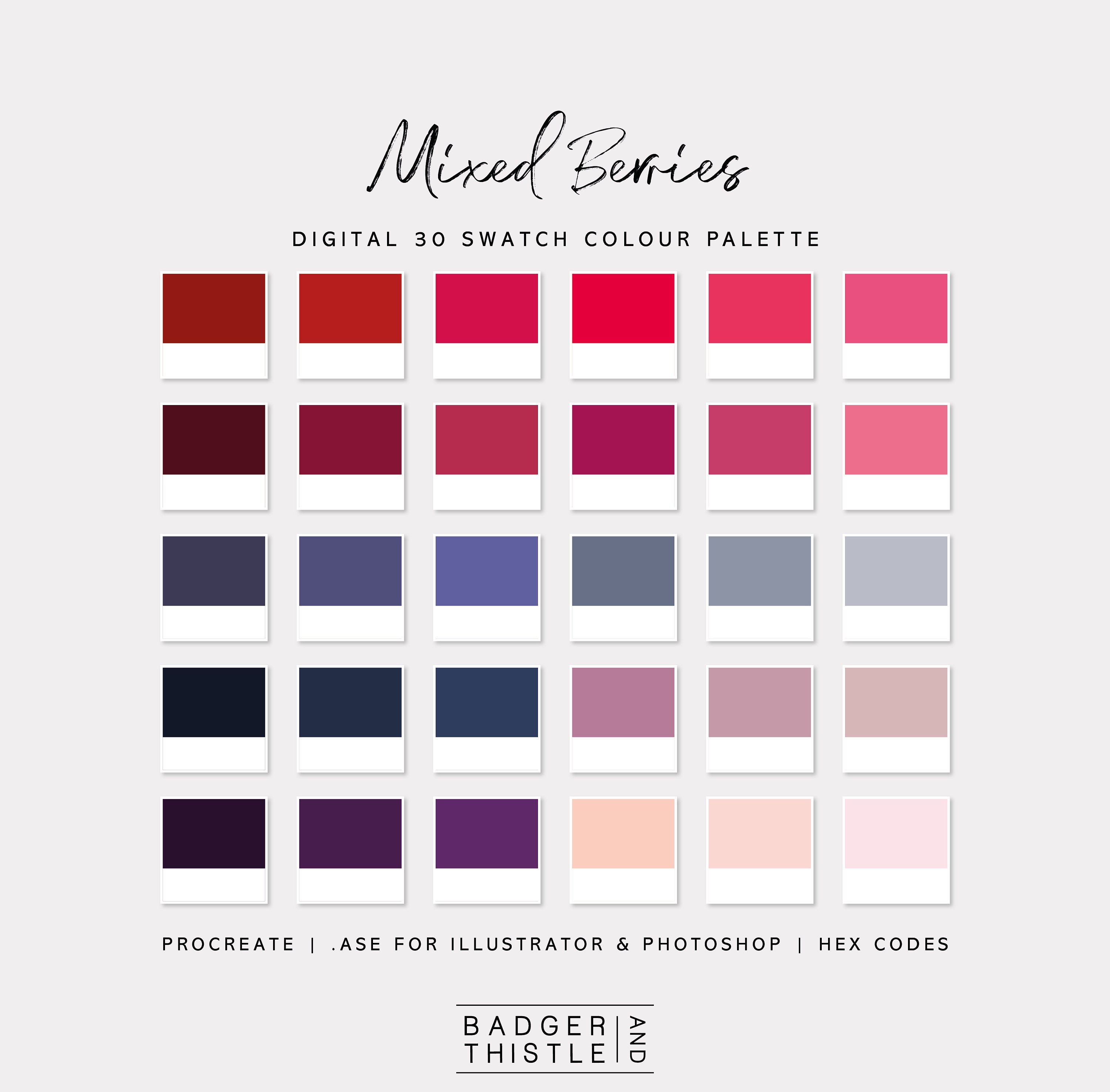 Mixed Berries | Digital Colour Palette Swatches Download | Procreate ...