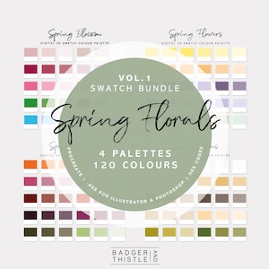 Vol.1 Spring Flowers Bundle | Digital Colour Palette Swatches Download ...