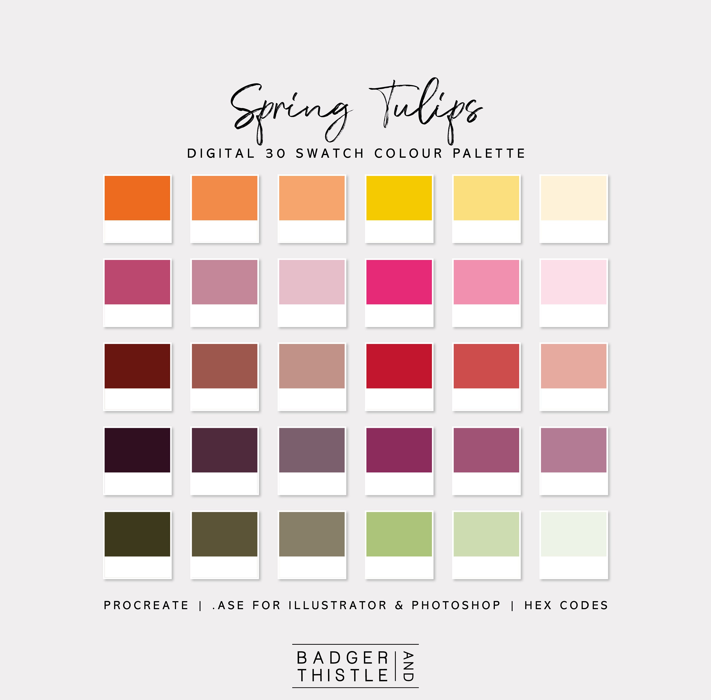 Vol.1 Spring Flowers Bundle | Digital Colour Palette Swatches Download ...