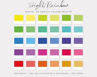 Basic Rainbow Color Palette, Color Swatches, Hex Codes Included ...