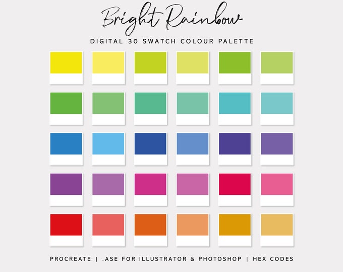 Basic Rainbow Color Palette, Color Swatches, Hex Codes Included ...