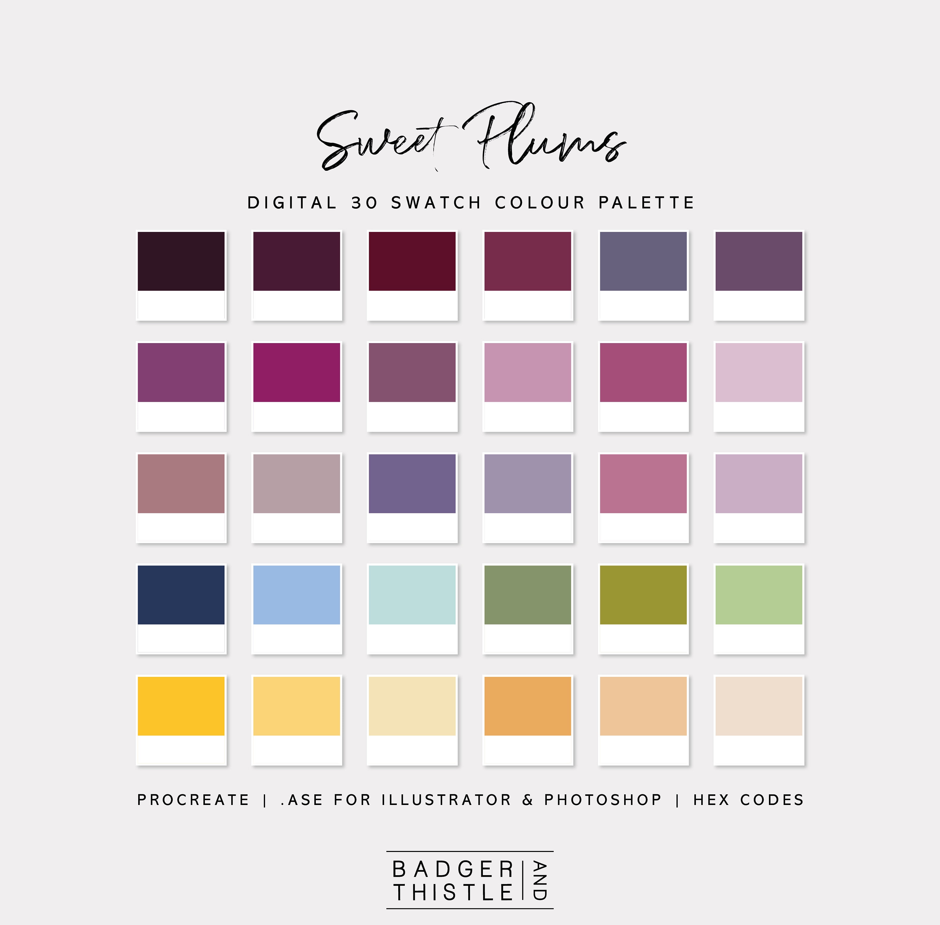 Sweet Plums | Digital Colour Palette Swatches Download | Procreate ...