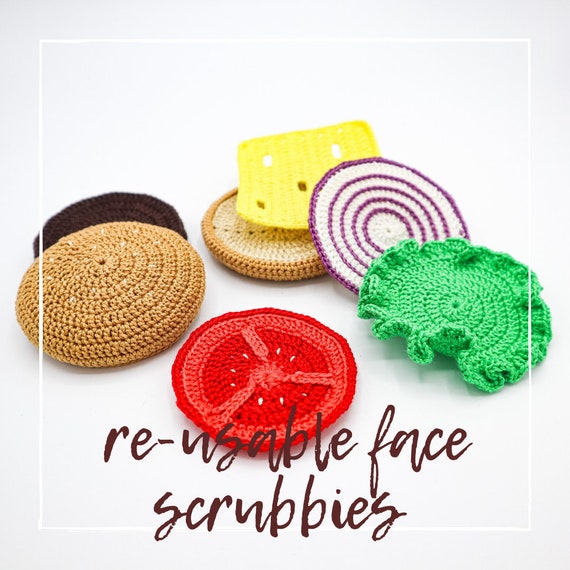Hamburger Face Scrubbies Crochet Pattern UK/US/NL | Etsy