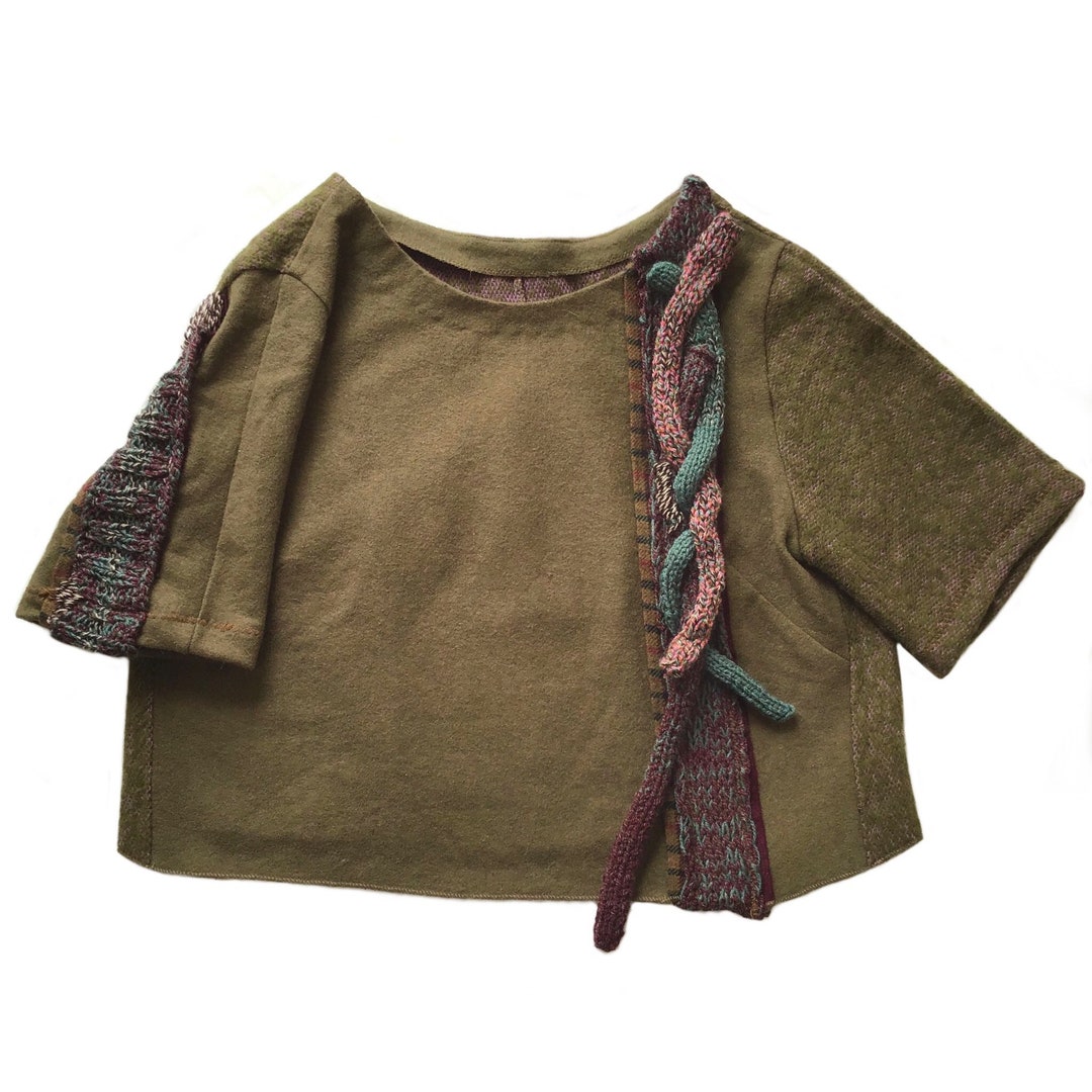 Wool Tweed Knit Cropped Top - Etsy