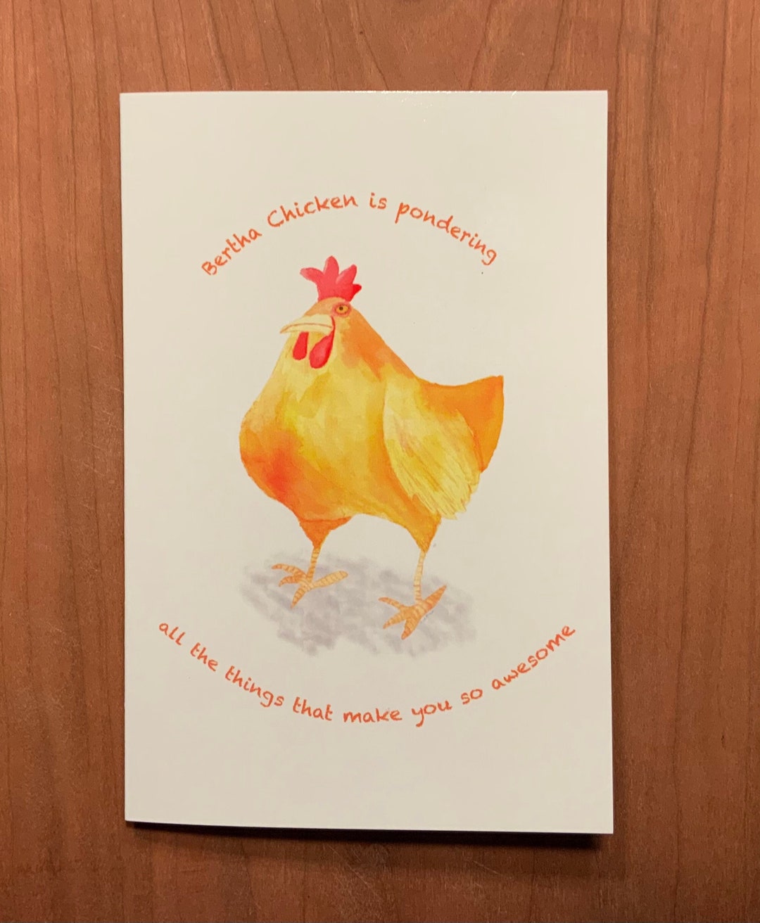 Chicken Greeting Card a Fun Everyday Greeting Card Featuring Watercolor ...