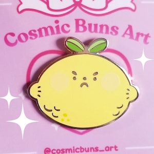 Angry Lemon Enamel Pin - Cosmic Buns Art Pin - Meme Pin - Cute Pin ...