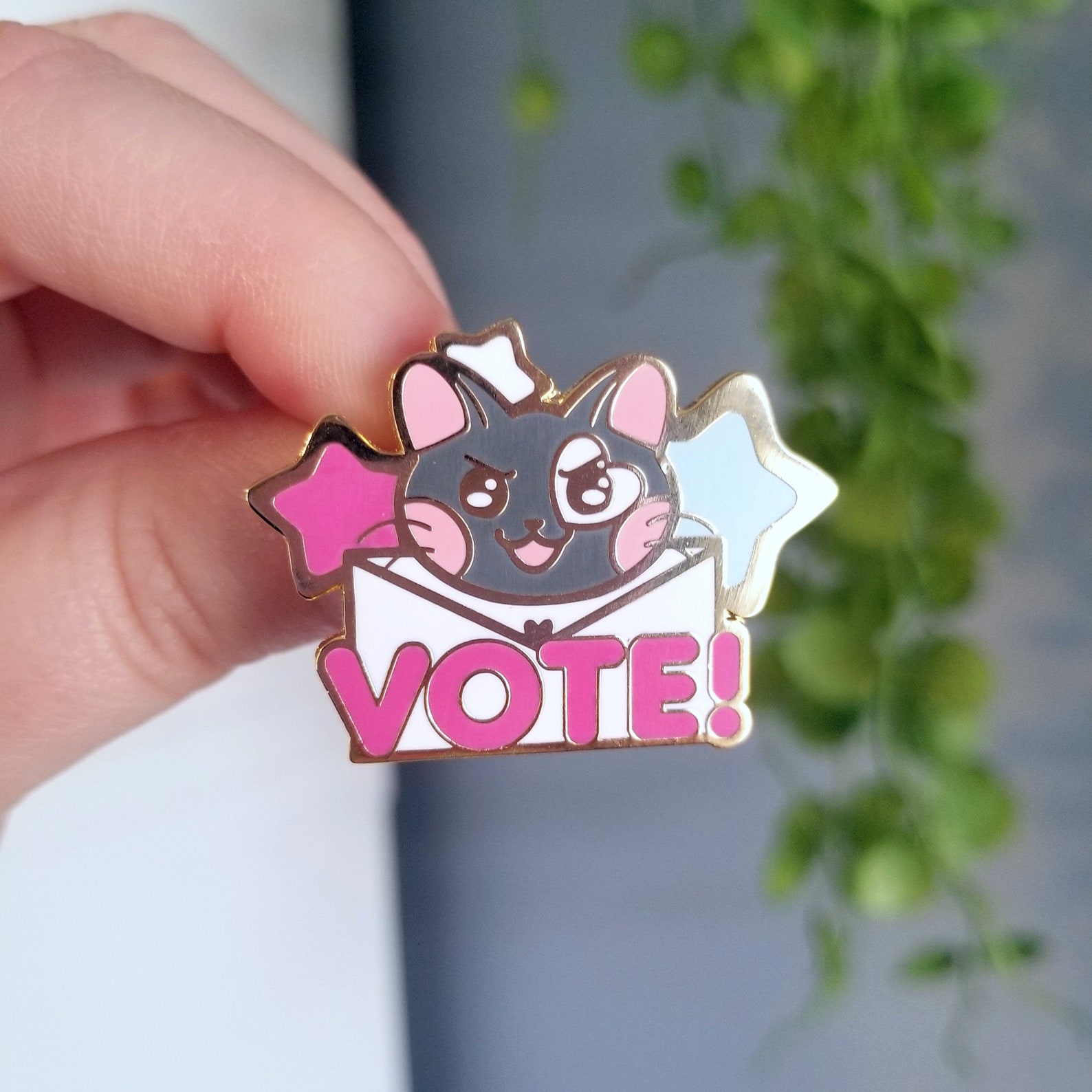 Save the USPS Enamel Pins Stamp Cat Vote Cat Box Cat | Etsy
