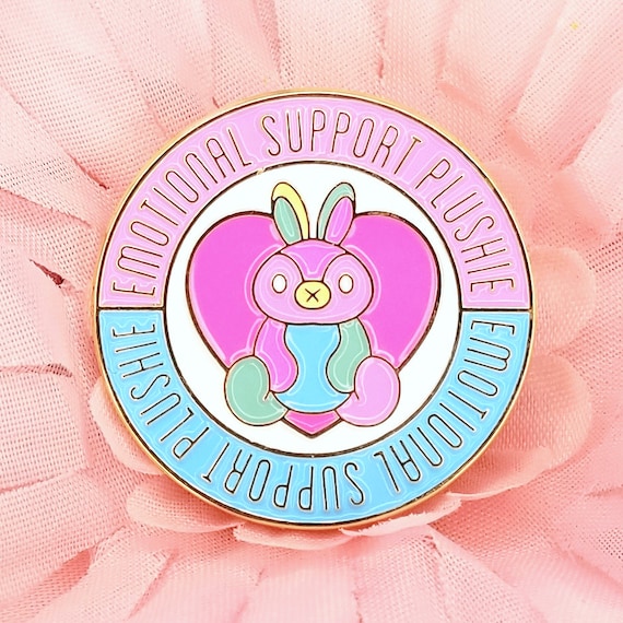 Emotional Support Plushie Pin Cute Pin Kawaii Enamel Pin | Etsy