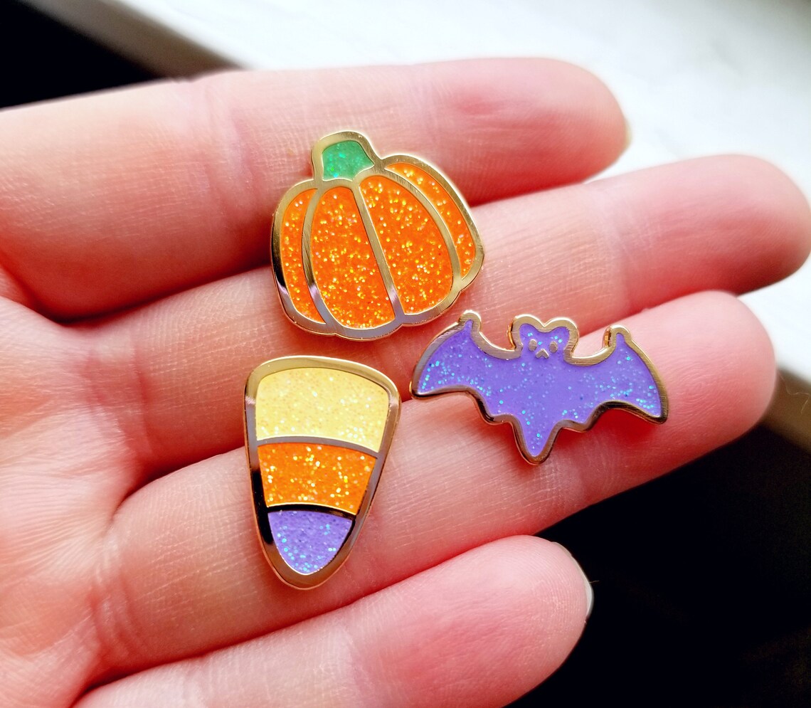 Halloween Enamel Pins Spooky Candy Pin Set Lollipops and - Etsy