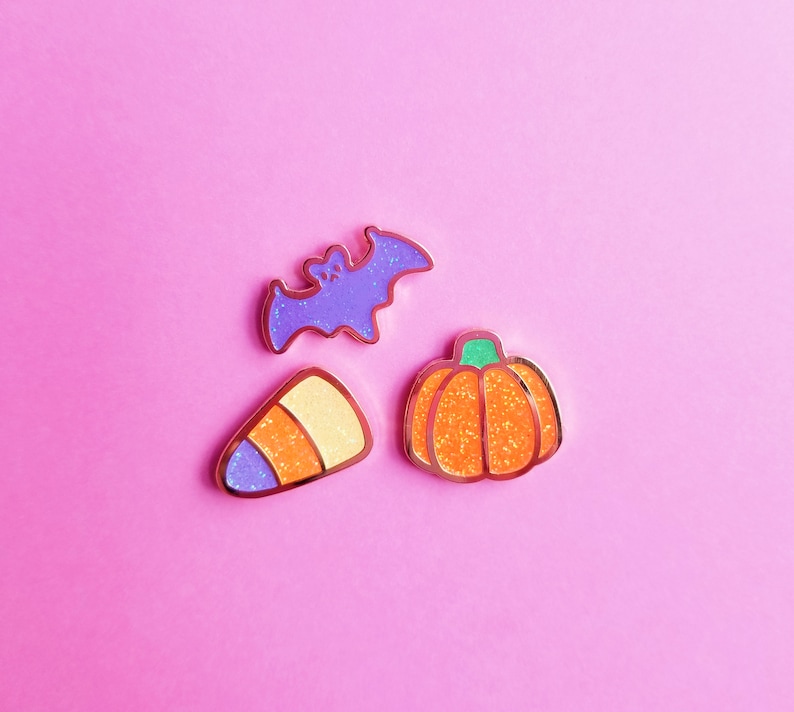 Halloween Enamel Pins Spooky Candy Pin Set Lollipops and | Etsy