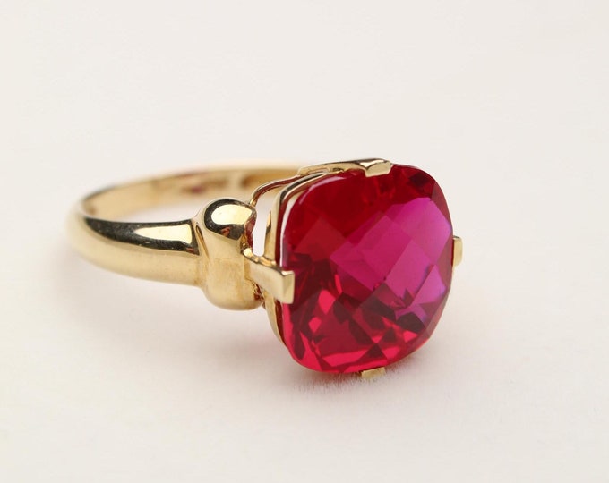 10K Ruby Ring | Vintage Rings | Gemstone Maximalist Statement | Estate Jewelry | July Birthstone ...