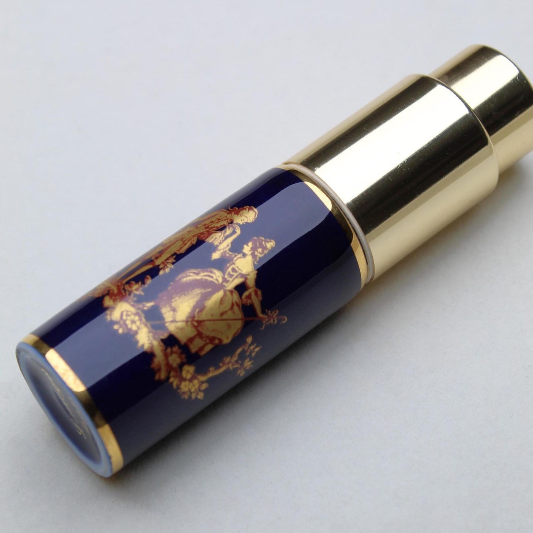 Vintage Perfume Spray Bottle | Limoges Made in France | Blue Porcelain ...