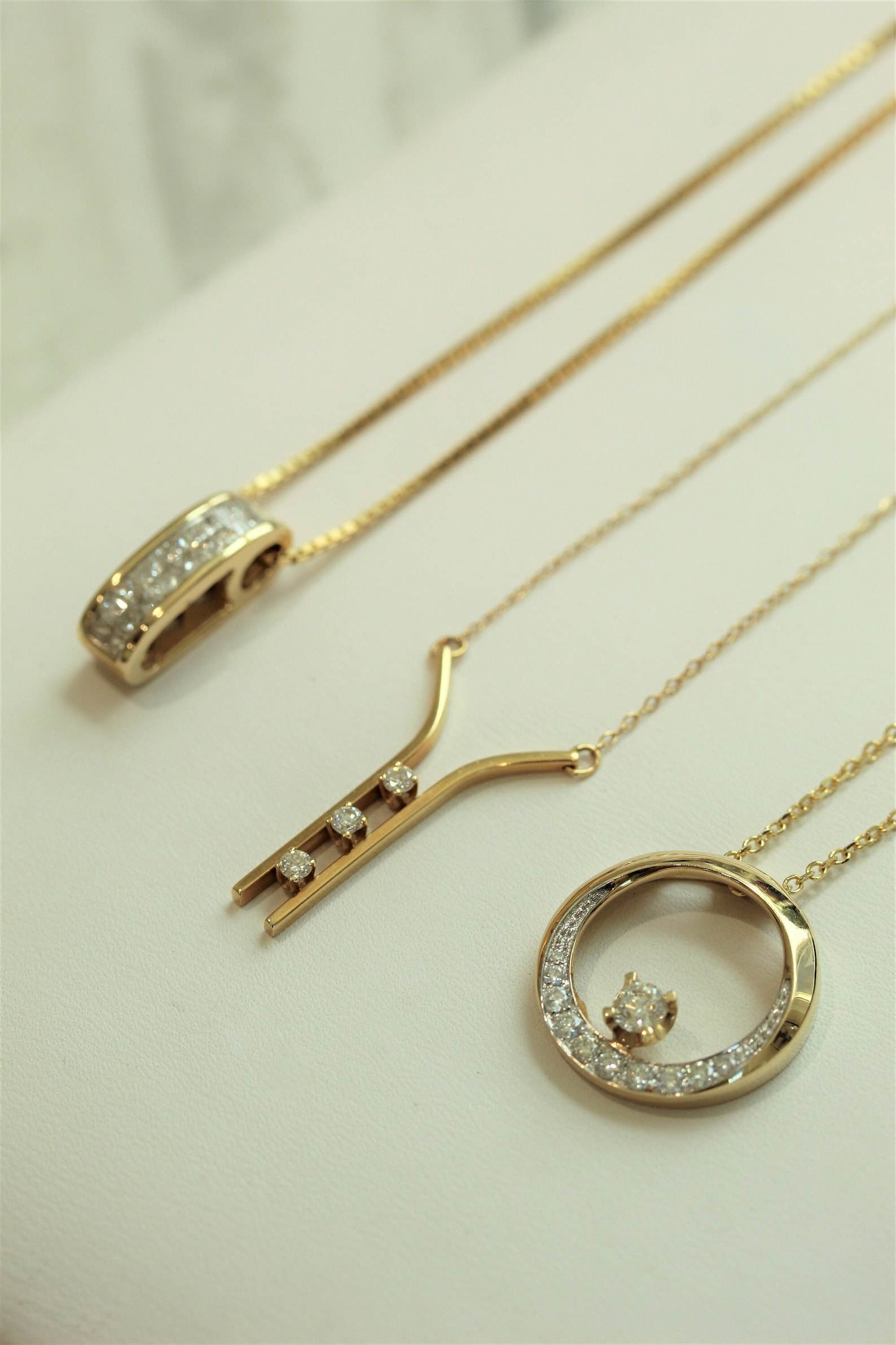 Past Present Future Necklace 14K Gold W Diamonds Vintage - Etsy