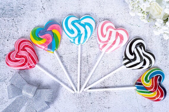 Fine Art Ceramics Ceramic Lollipop Handcrafted Pink w/ White Heart Art ...