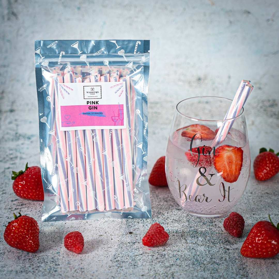 Pink Gin Drink Stirrers Cocktail Stirrers Gift for Her Alcoholic Sweets ...