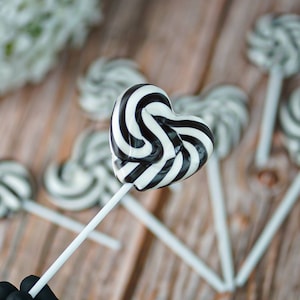 Black & White Love Heart Lollipops Halloween Lollies Candy - Etsy