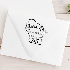 Wisconsin Stamp, Custom Wisconsin Address Stamp, Custom Wisconsin ...