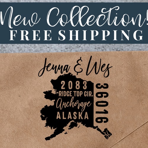 Alaska Return Address State Stamp Personalized Rubber Stamp - Etsy