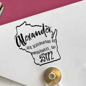 Wisconsin Stamp, Custom Wisconsin Address Stamp, Custom Wisconsin ...