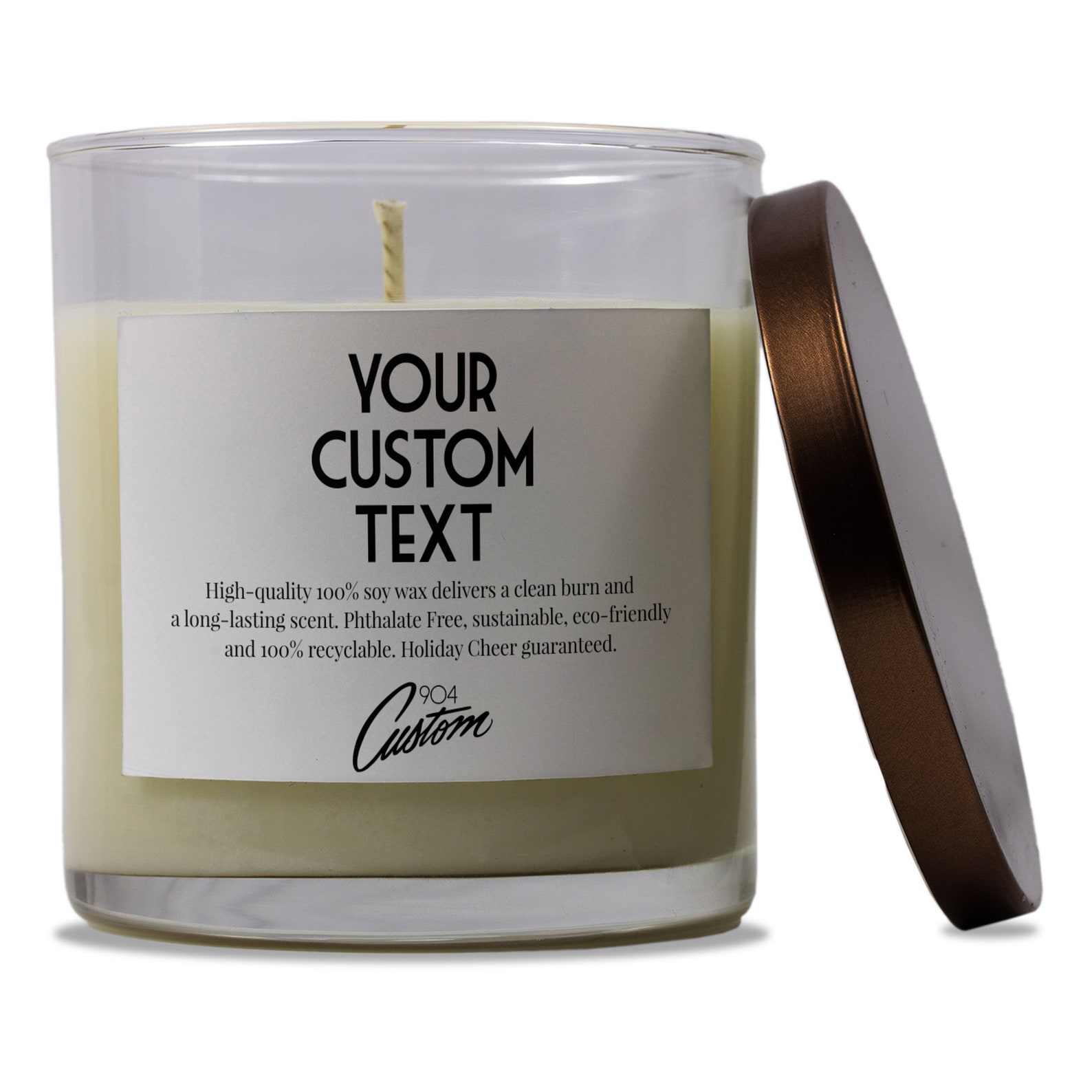 Custom Candle With Personalized Text Clean Burning Soy - Etsy