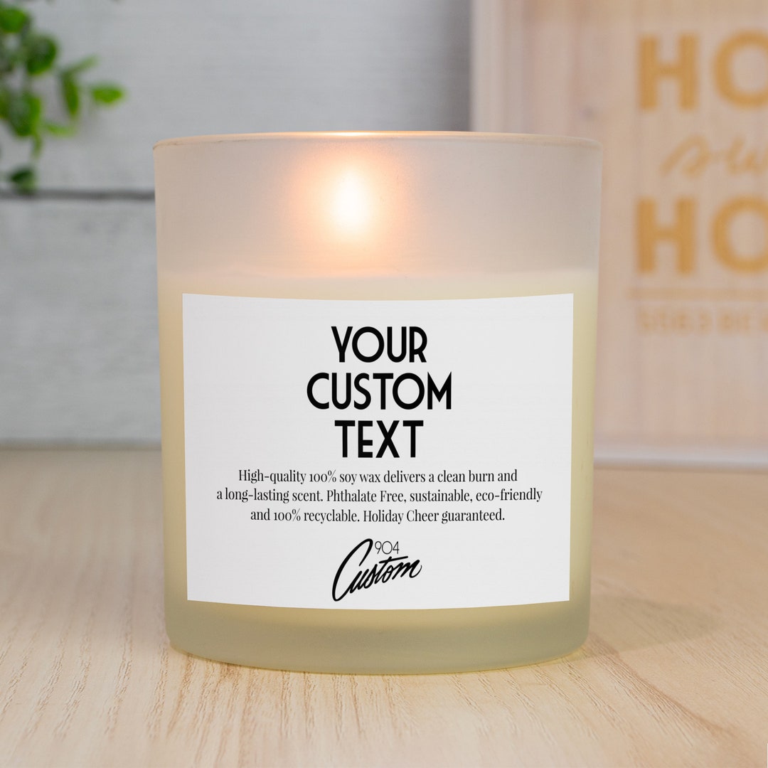 Custom Candle With Personalized Text | Clean Burning Soy Candle With ...