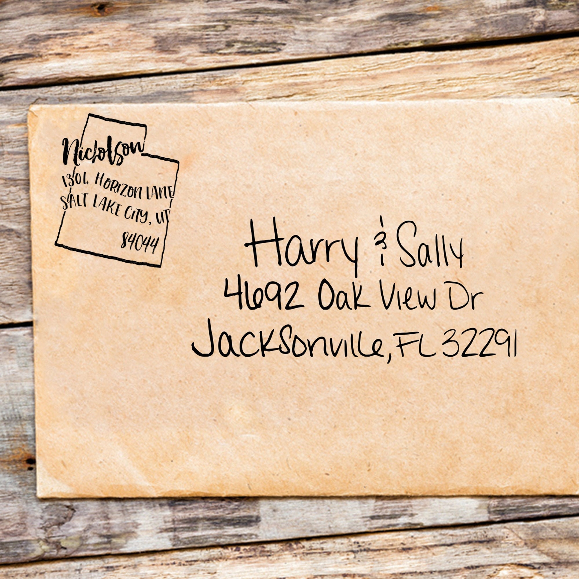 Utah Stamp Custom Utah Address Stamp Custom Utah Address - Etsy UK