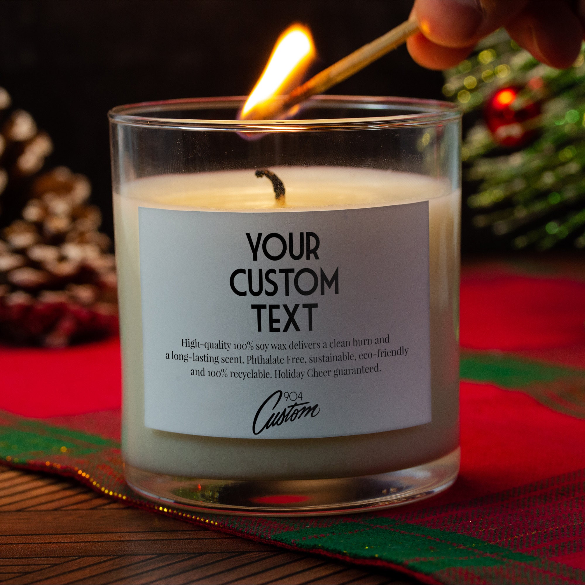 Custom Candle With Personalized Text Clean Burning Soy - Etsy