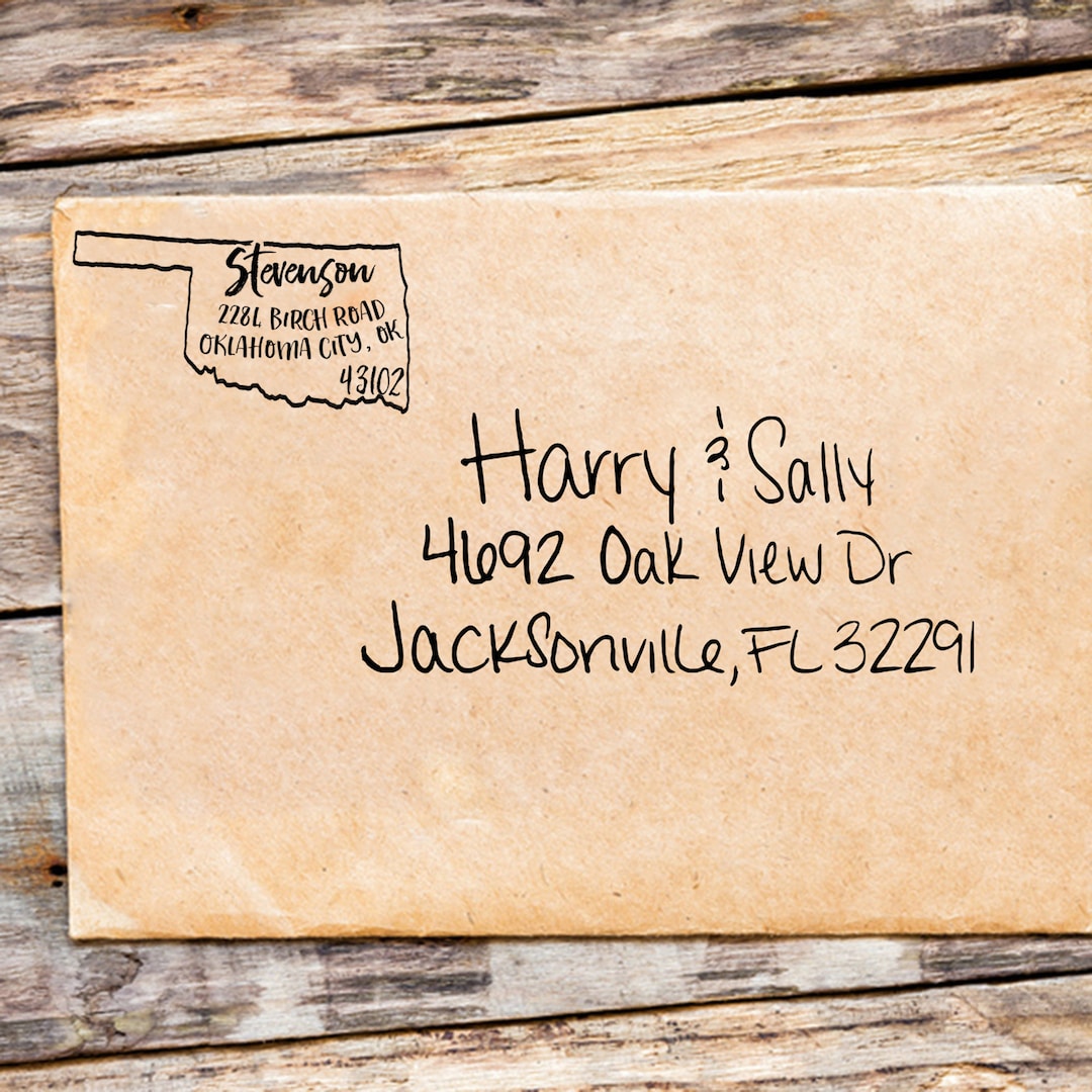 Custom Oklahoma Address Stamp, Personalized Oklahoma Return Address ...