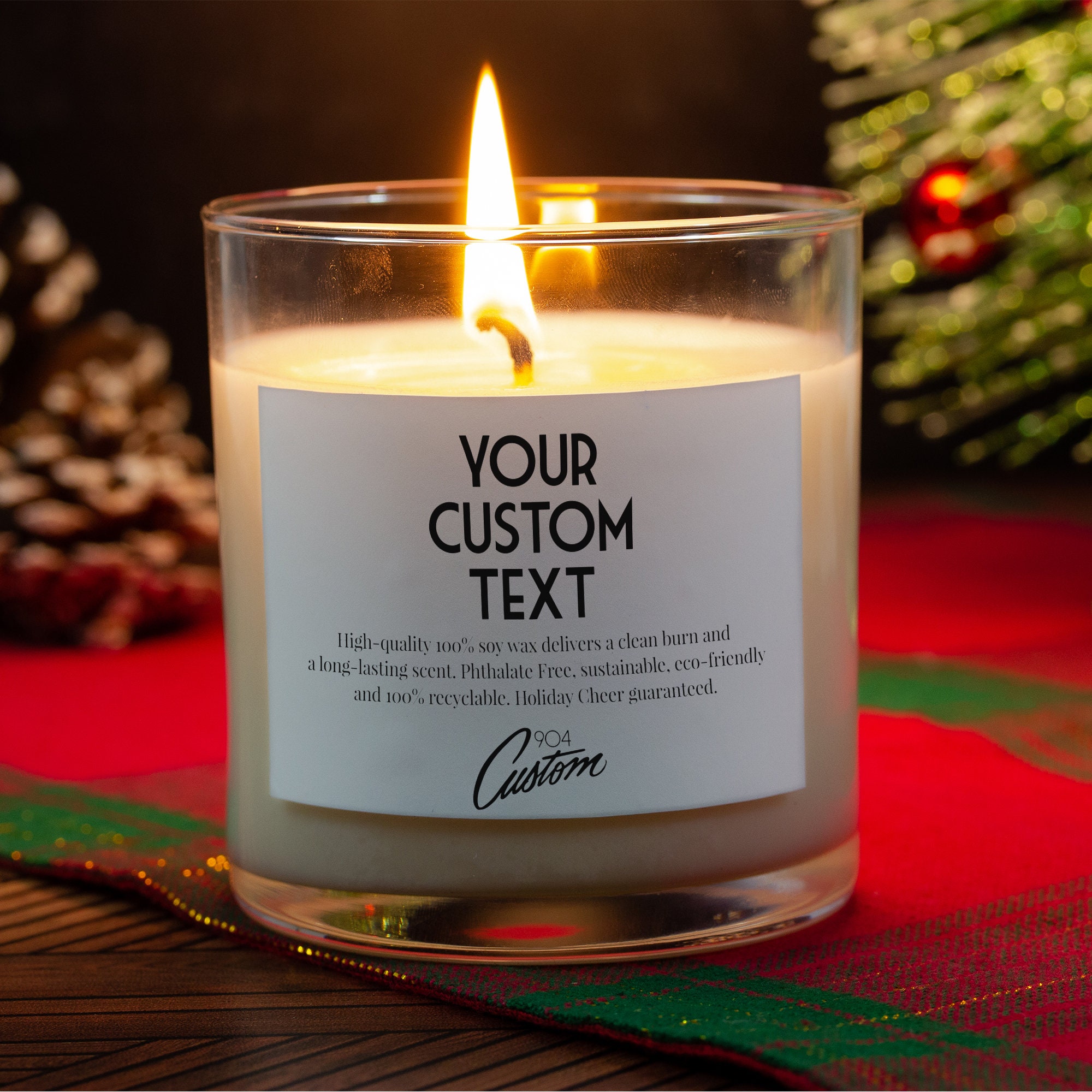 Custom Candle With Personalized Text Clean Burning Soy - Etsy