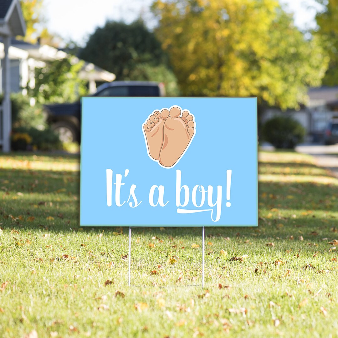It's a Boy Birth Yard Sign | 18" X 24" Announcement Outdoor Sign ...