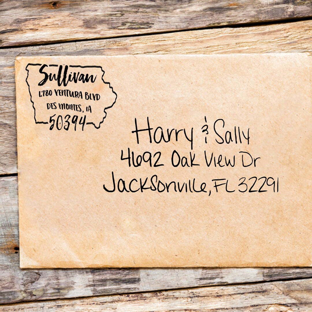 Iowa Address Stamp, Custom Iowa Return Address Stamp, State Stamps ...