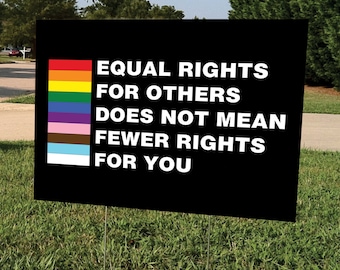 LGBTQ Pride Flag Yard Sign Pride Support Outdoor Lawn Sign - Etsy
