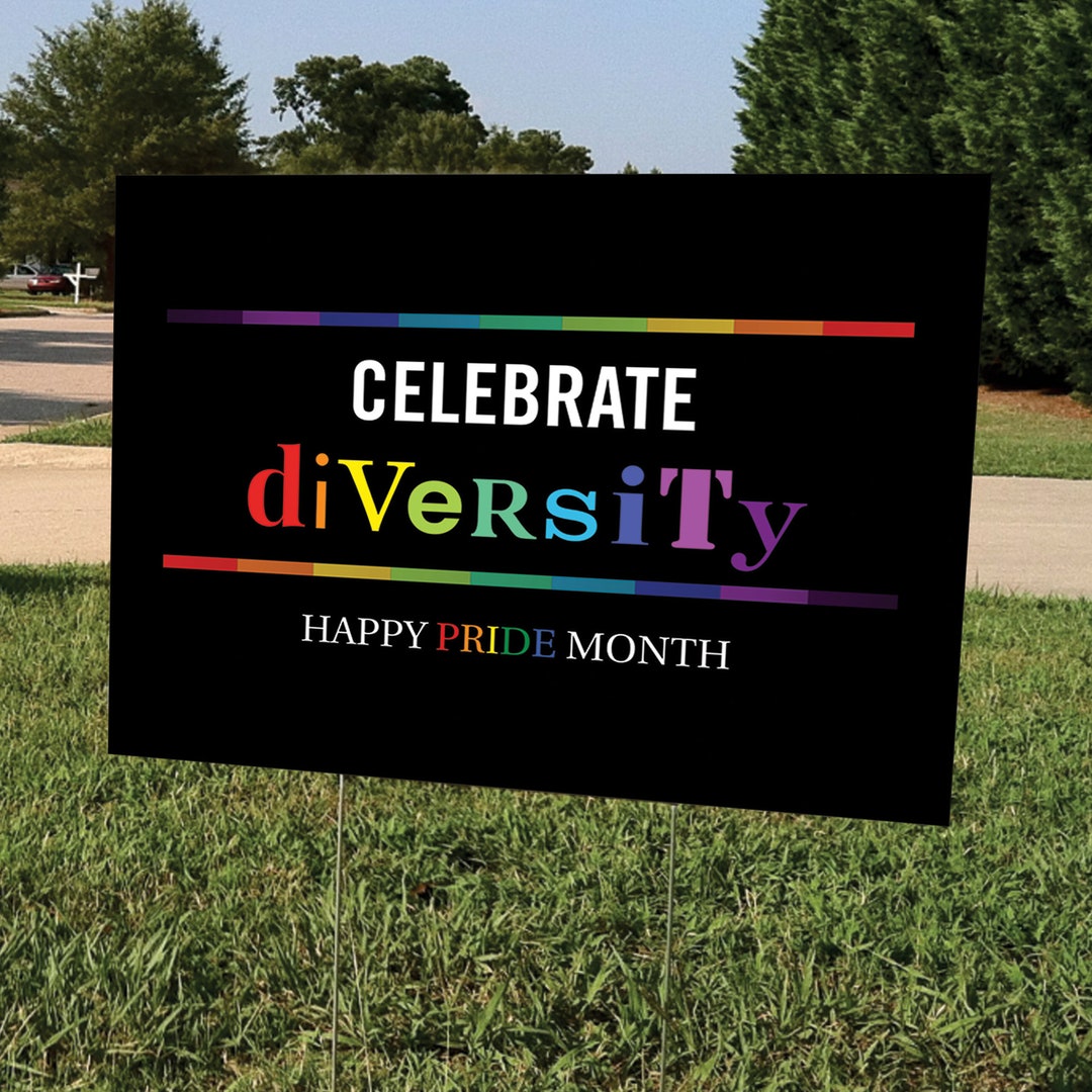 Celebrate Diversity Sign | Happy Pride Month Yard Sign - Etsy