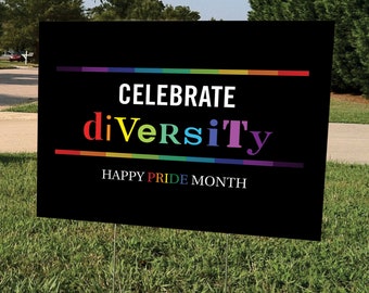 LGBTQ Pride Flag Yard Sign Pride Support Outdoor Lawn Sign - Etsy