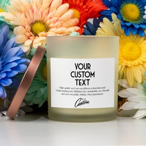 Custom Candle With Personalized Text | Clean Burning Soy Candle With ...