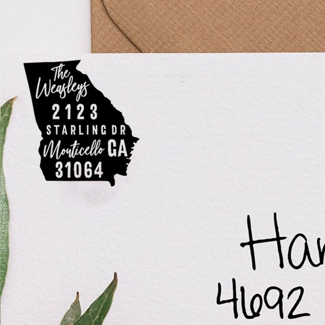 Personalized Georgia Address Stamp - Etsy