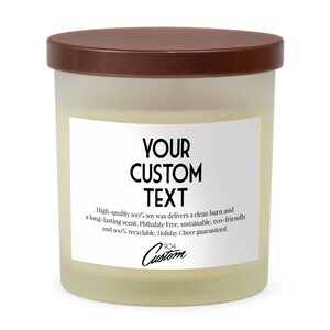 Custom Candle With Personalized Text | Clean Burning Soy Candle With ...