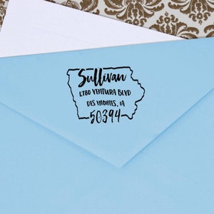 Iowa Address Stamp, Custom Iowa Return Address Stamp, State Stamps ...