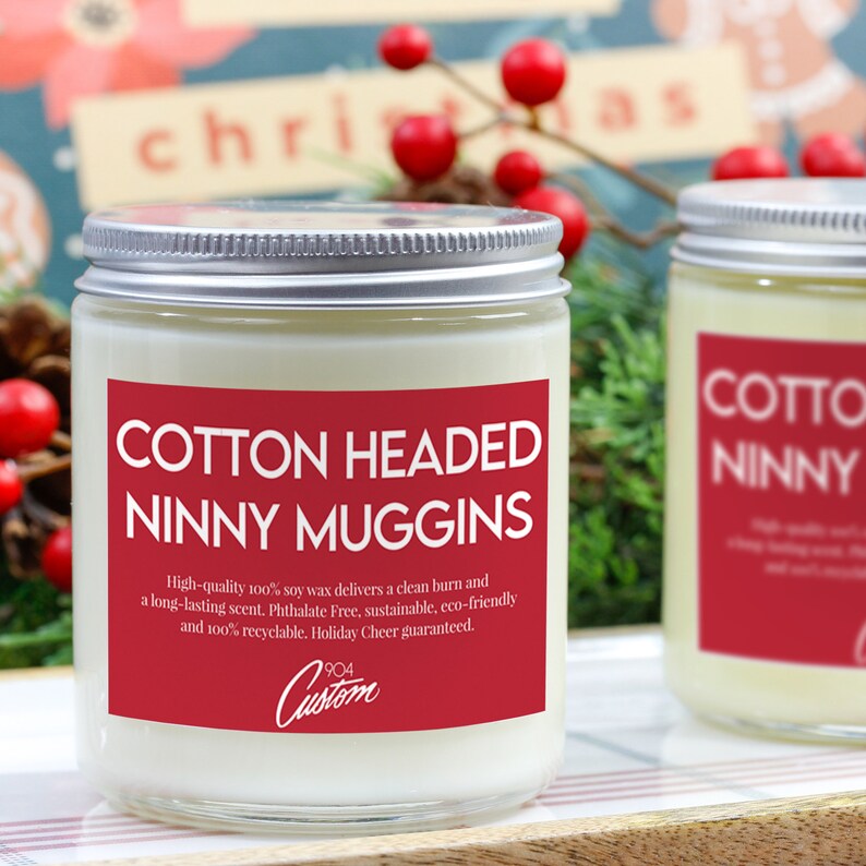 Elf Inspired Cotton Headed Ninny Muggins Candle Label White | Etsy