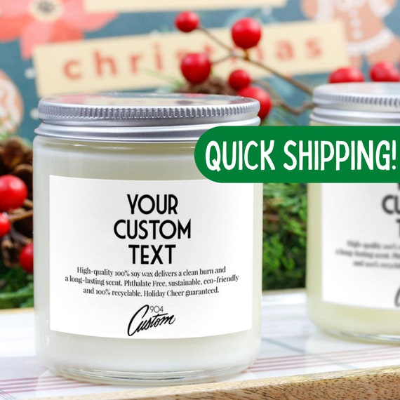 Custom Candle with Personalized Text Clean Burning Soy | Etsy