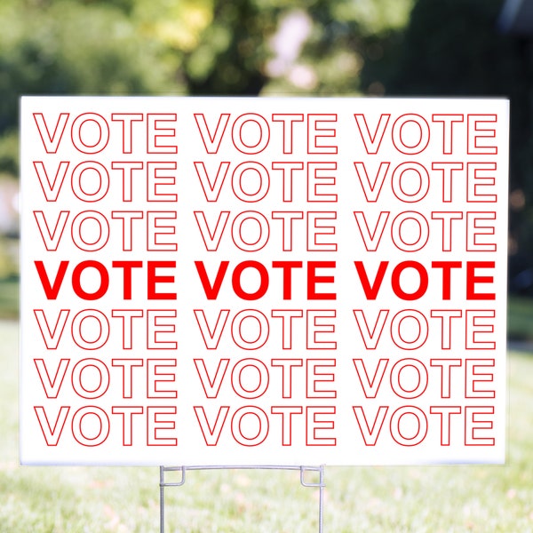 Vote Red Sign - Etsy