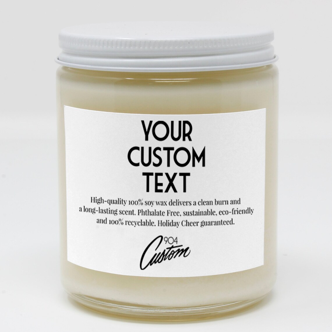 Custom Candle With Personalized Text Clean Burning Soy - Etsy